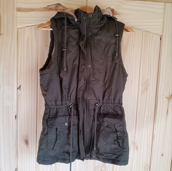 YMI | Jackets & Coats | Ymi Olive Vest W Hood Size Medium | Poshmark